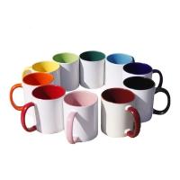 China Blank 11oz Ceramic Sublimation Coloured Mugs Two Tone Design for sale
