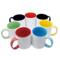China Blank 11oz Ceramic Sublimation Coloured Mugs Two Tone Design for sale