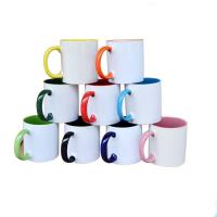 China Blank 11oz Ceramic Sublimation Coloured Mugs Two Tone Design for sale