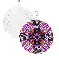 China Sublimation Wind Spinner Blanks Personalized Custom Printed Aluminum Hanging Garden Christmas Decoration Wind Chimes for sale