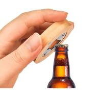 China Personalized Round Bamboo Wooden Bottle Opener Fridge Magnet Sublimation Blank Bottle Openers for sale