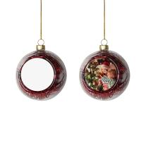 China Sublimation Christmas Ball Personalized Custom Printing 8CM Glass Christmas Ball Ornaments Sublimation Blank for sale