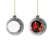 China Sublimation Christmas Ball Personalized Custom Printing 8CM Glass Christmas Ball Ornaments Sublimation Blank for sale