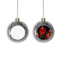China Sublimation Christmas Ball Personalized Custom Printing 8CM Glass Christmas Ball Ornaments Sublimation Blank for sale