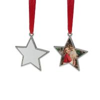 China Blank Metal Sublimation Christmas Ornament Christmas Tree Hanging Decorations for sale