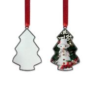China Blank Metal Sublimation Christmas Ornament Christmas Tree Hanging Decorations for sale