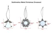 China Personalized Sublimation Aluminium Hanging Christmas Decorations Metal Sublimation Christmas Ornament Blanks for sale