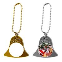 China Sublimation Christmas Blanks Metal Jingle Bell Christmas Tree Hanging Ornament for sale