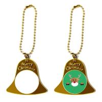 China Sublimation Christmas Blanks Metal Jingle Bell Christmas Tree Hanging Ornament for sale