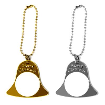 China Sublimation Christmas Blanks Metal Jingle Bell Christmas Tree Hanging Ornament for sale