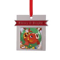 China Sublimation Christmas Hanging Ornaments Metal Pendant For Christmas Tree Decoration for sale