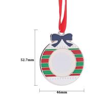 China Sublimation Christmas Hanging Ornaments Metal Pendant For Christmas Tree Decoration for sale