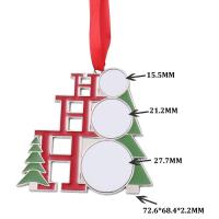 China Sublimation Christmas Hanging Ornaments Metal Pendant For Christmas Tree Decoration for sale