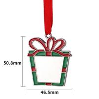 China Sublimation Christmas Hanging Ornaments Metal Pendant For Christmas Tree Decoration for sale
