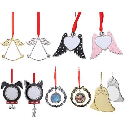 China Christmas Tree Decoration sublimation christmas ornament Metal Pendant For Festive Crafts for sale
