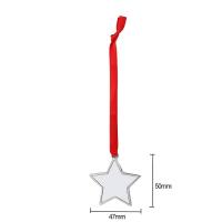 China Blank Metal Sublimation Christmas Ornament Christmas Tree Hanging Decorations for sale