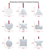China Sublimation Christmas Gifts Supply Double Sided Aluminum Sublimation Christmas Ornaments Blanks for sale