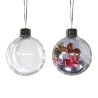 China Sublimation Blank Christmas Ornament High Transparent Plastic Snowflake Ball Sublimation Christmas Ornaments for sale