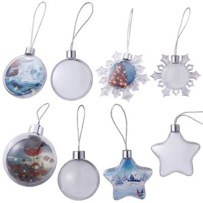 China Sublimation Snowflake Ornament Plastic Christmas Pendant Sublimation Blank Christmas Hanging Decorations for sale