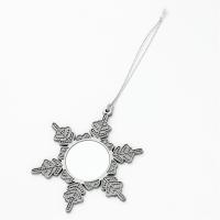 China Custom Christmas Tree Ornaments Sublimation Christmas Blanks Metal Snowflake Ornament for sale