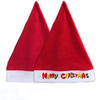 China Sublimation Christmas Decorations Red Short Plush Sublimation Christmas Hats For Adults and Kids for sale
