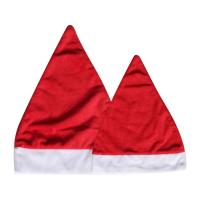 China Sublimation Christmas Decorations Red Short Plush Sublimation Christmas Hats For Adults and Kids for sale