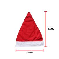 China Sublimation Christmas Decorations Red Short Plush Sublimation Christmas Hats For Adults and Kids for sale