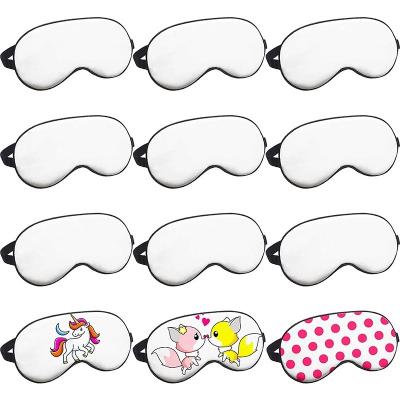 China Customized Logo Super Smooth Unisex Silk Satin Sublimation Eye Mask For Airplane Hotel Sleep Eyemask for sale