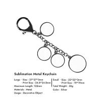 China Zinc Alloy Sublimation Blank Metal Key Chain Custom Logo Sublimation Keychains With 4 Round Photo Charms for sale