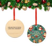 China Customized Printing Sublimation Wooden Christmas Ornaments Decorations for sale