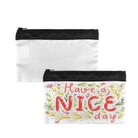 China Polyester Blank Sublimation Cosmetic Bags Lipstick Mirror Pencil Pouch Sublimation Makeup Bag Blanks for sale