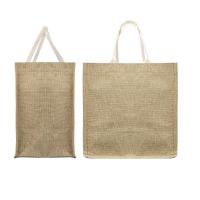China Custom Linen Sublimation Tote Bag Blanks With Front Pocket Diy Custom Jute Shopping Bag Sublimation Printing Tote Bags for sale