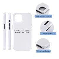 China 2 In 1 Tough Sublimation Phone Case Iphone 15 Blank Coated 3d Mobile Cover For Sublimation for sale