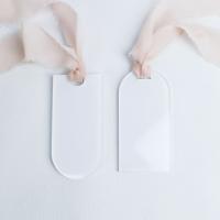 China DIY Sublimation Acrylic Wedding Place Cards Blank Hanging Tags Table Decor Birthday Party Decoration for sale