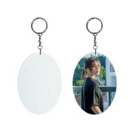 China Custom Double Sided Blank Sublimation Plastic Keychain Diy Sublimation Key Chain for sale