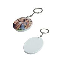 China Custom Double Sided Blank Sublimation Plastic Keychain Diy Sublimation Key Chain for sale