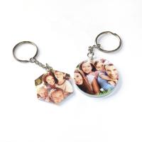 China Custom Double Sided Blank Sublimation Plastic Keychain Diy Sublimation Key Chain for sale