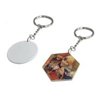 China Custom Double Sided Blank Sublimation Plastic Keychain Diy Sublimation Key Chain for sale
