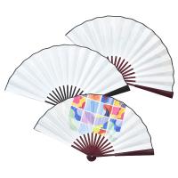 China Diy Custom Blank 8 Inch And 10 Inch Silk Sublimation Hand Fans For Heat Press for sale