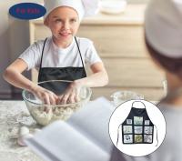 China 72*65cm Black Polyester Sublimation Apron Blanks For Kids And Adult for sale