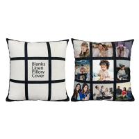 China Custom Throw Pillow Cases Personalized Logo Square Linen Sublimation Pillow Cover With Photo Text Image Name for sale