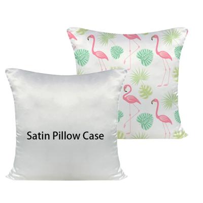 China 16 inch Sublimation Blanks Pillow Case Custom Print Logo 40x40CM White Cushion Cover Sublimation Satin Pillowcase for sale