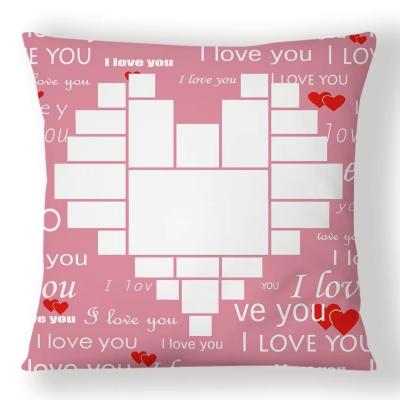 China Sublimation Textiles DIY I Love You Pillow Cases Wholesale Sublimation Pillow Cover Blanks for sale