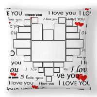 China Sublimation Textiles DIY I Love You Pillow Cases Wholesale Sublimation Pillow Cover Blanks for sale