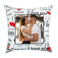 China Sublimation Textiles DIY I Love You Pillow Cases Wholesale Sublimation Pillow Cover Blanks for sale