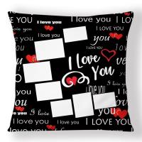 China Sublimation Blank I Love You Short Floss Sublimation Pillowcases Diy Valentine'S Day Birthday Gifts for sale