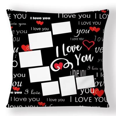 China Sublimation Blank I Love You Short Floss Sublimation Pillowcases Diy Valentine'S Day Birthday Gifts for sale