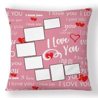 China Sublimation Blank I Love You Short Floss Sublimation Pillowcases Diy Valentine'S Day Birthday Gifts for sale
