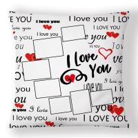 China Sublimation Blank I Love You Short Floss Sublimation Pillowcases Diy Valentine'S Day Birthday Gifts for sale