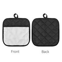 China Black Linen Blank Sublimation Pot Holders With Pocket Custom Pot Holder Pads for sale
